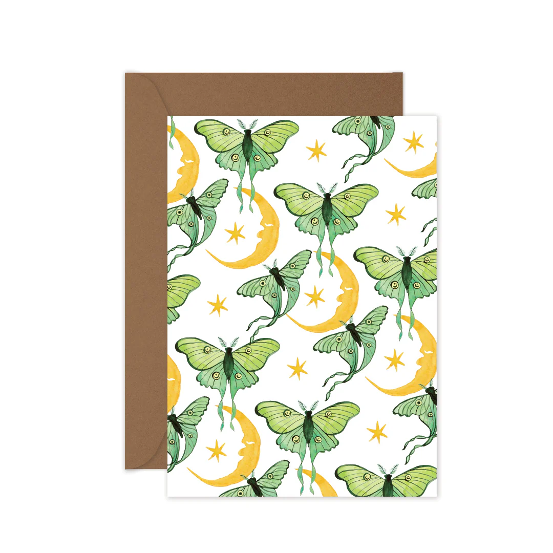 Littlehoothoot Card - Luna Moon Moths – Girl Meraki